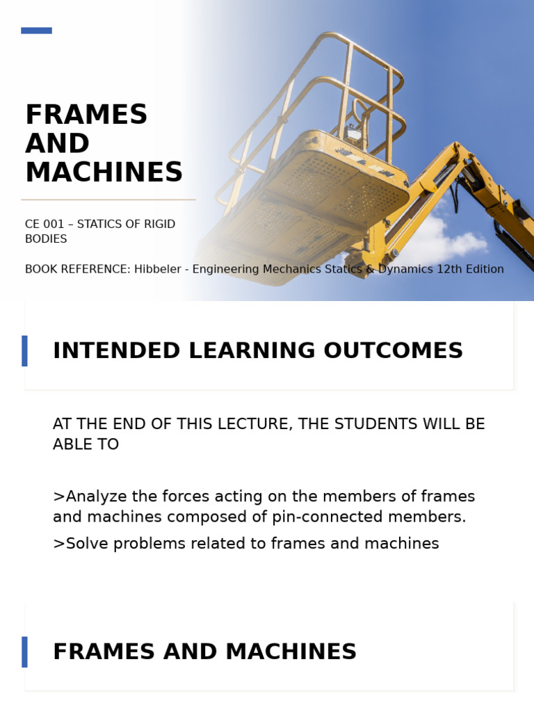 Frames and Machines Statics Guide | PDF | Force | Machines