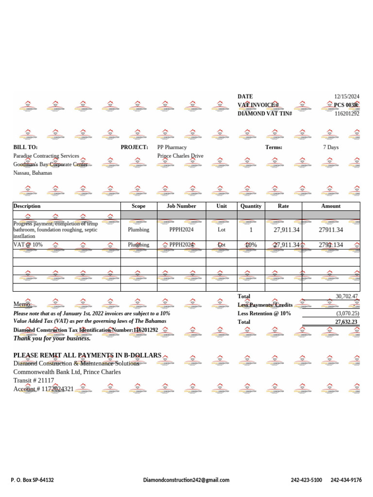 Construction Progress Invoice | PDF