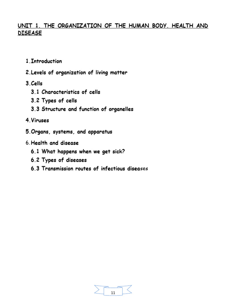 Human Body Organization and Health | PDF | Cell (Biology) | Cytoplasm