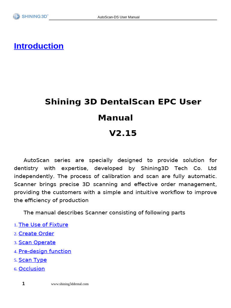 Shining3D DentalScan EPC User Manual V2.15 | PDF | Dental Implant | Login
