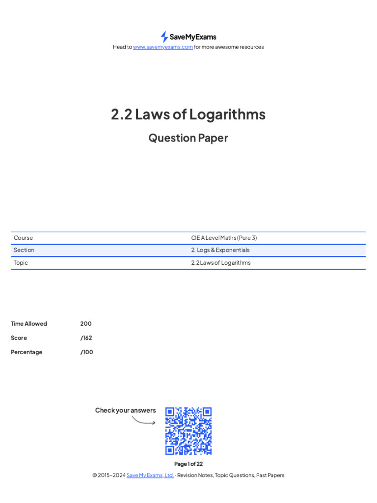 2-2-laws-of-logarithms-FLIXSIW | PDF | Logarithm | Mathematics
