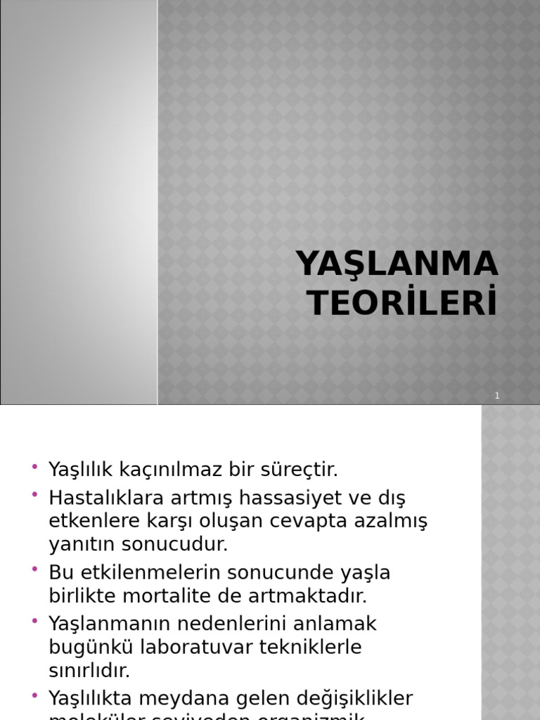 HAFTA Yaşlanma Teorileri | PDF