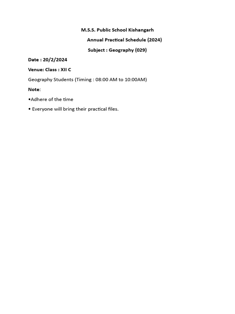 XI Geography Practical 2024 | PDF