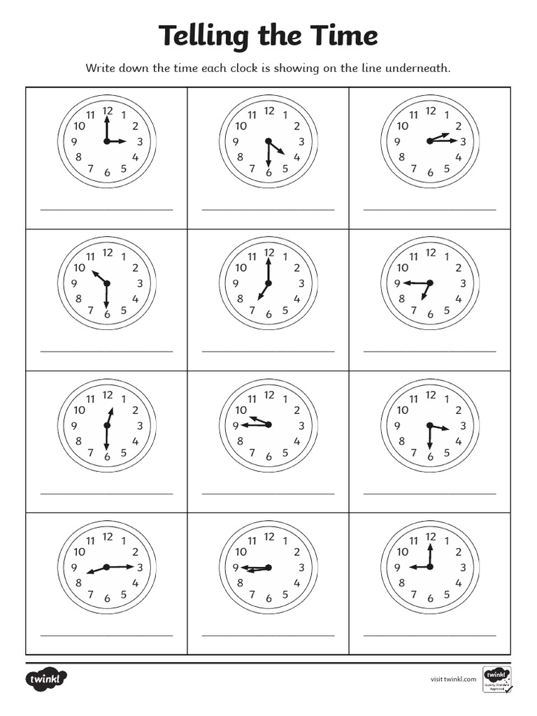 T N 5083 Oclock Half Past and Quarter Past To Times Activity Sheet Ver ...