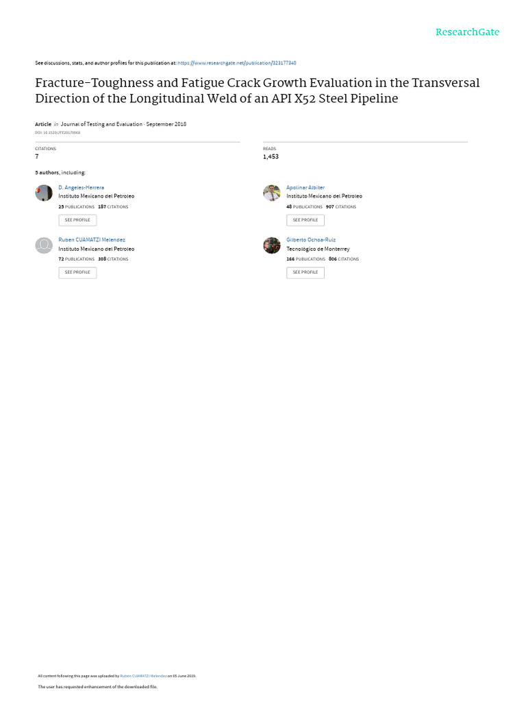 Fracture-Toughness and Fatigue Crack Growth Evaluation in The ...
