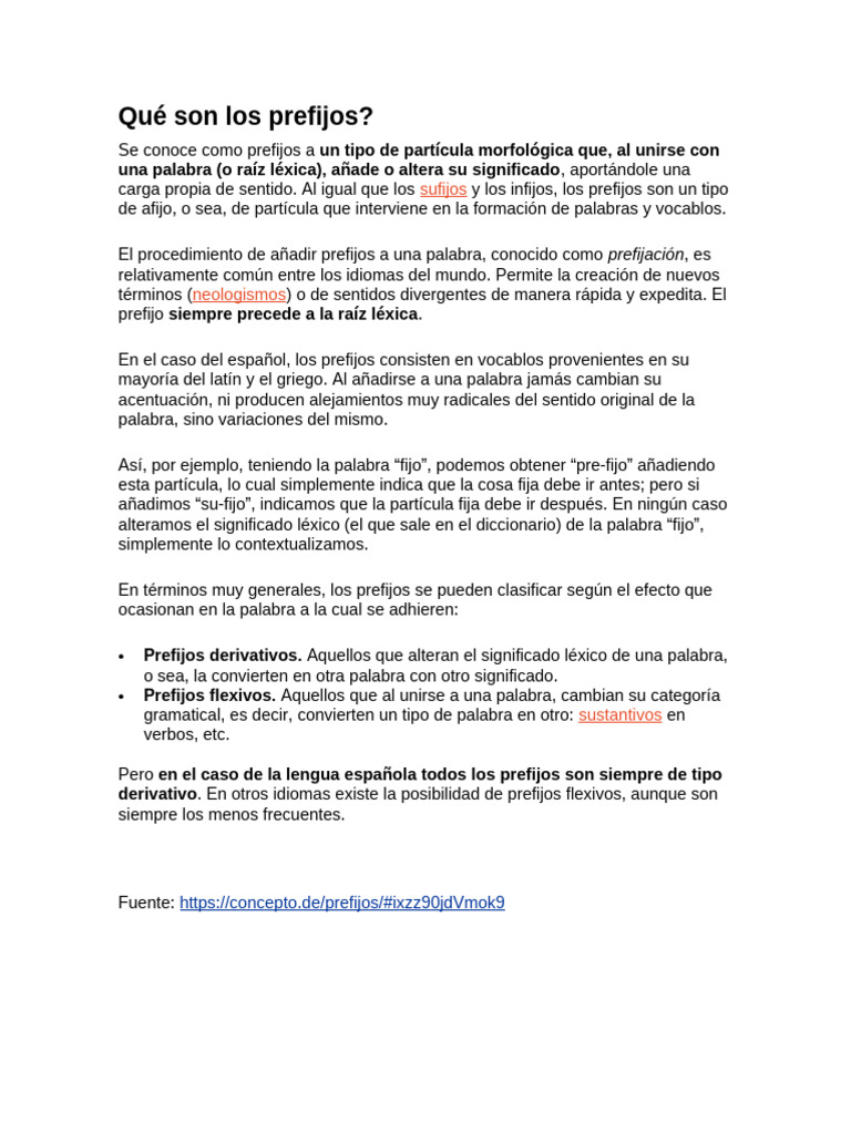 Definición y tipos de prefijos | PDF