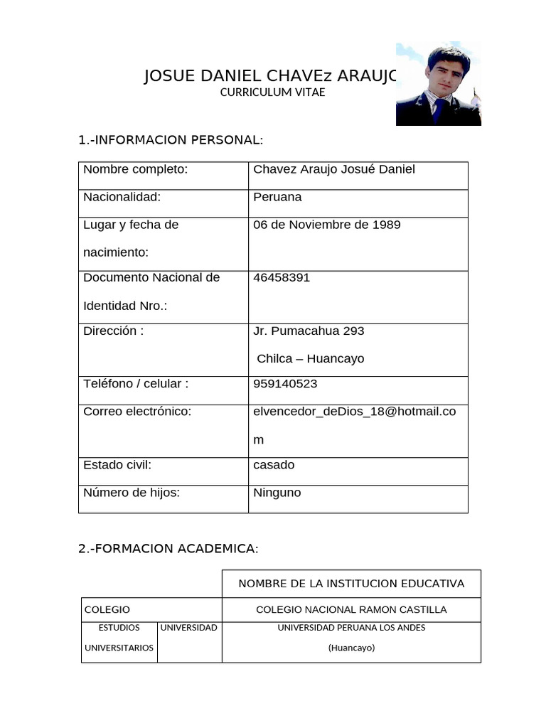 Curriculum-Vitae-Josue-Chavez 2021 | PDF