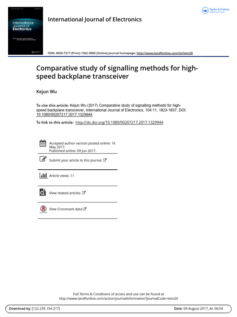 Eetop - CN - Comparative Study of Signalling Methods For High Speed Backplane Transceiver | PDF ...