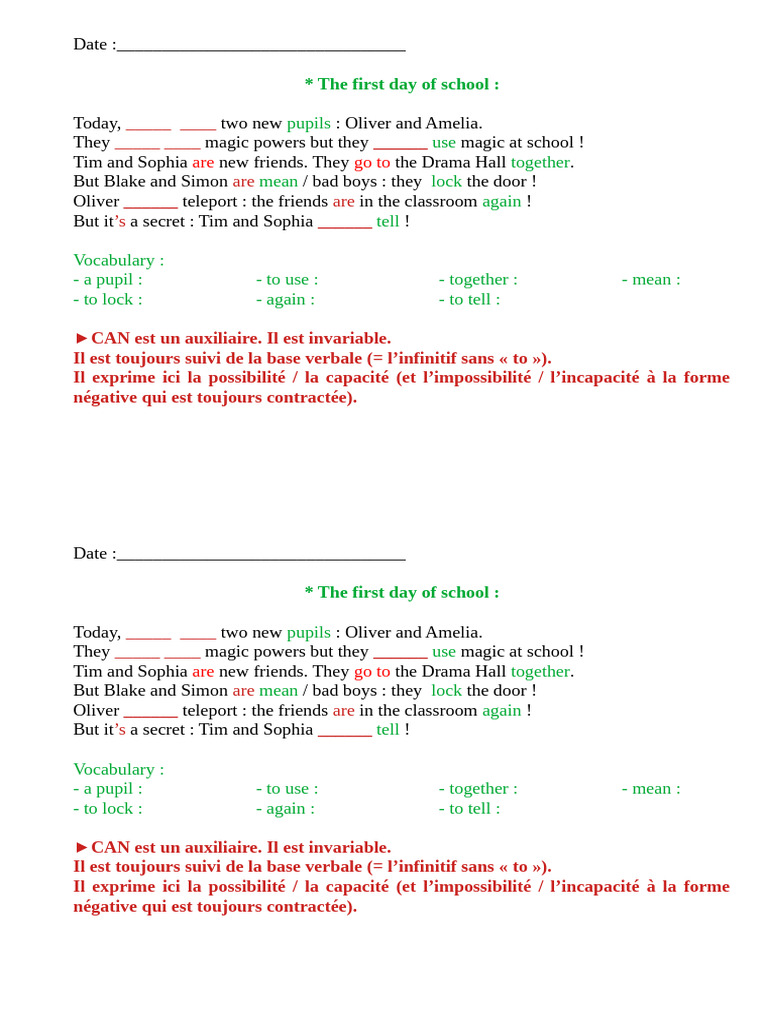 First Day of School Activities | PDF