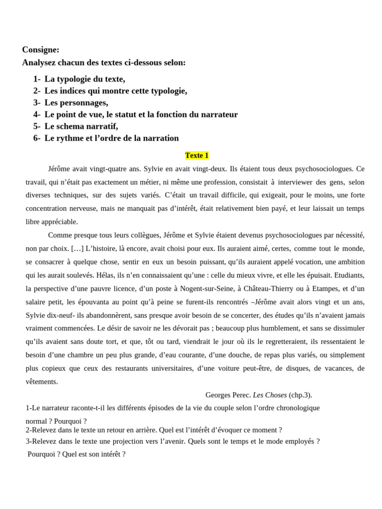Analyse des textes littéraires | PDF