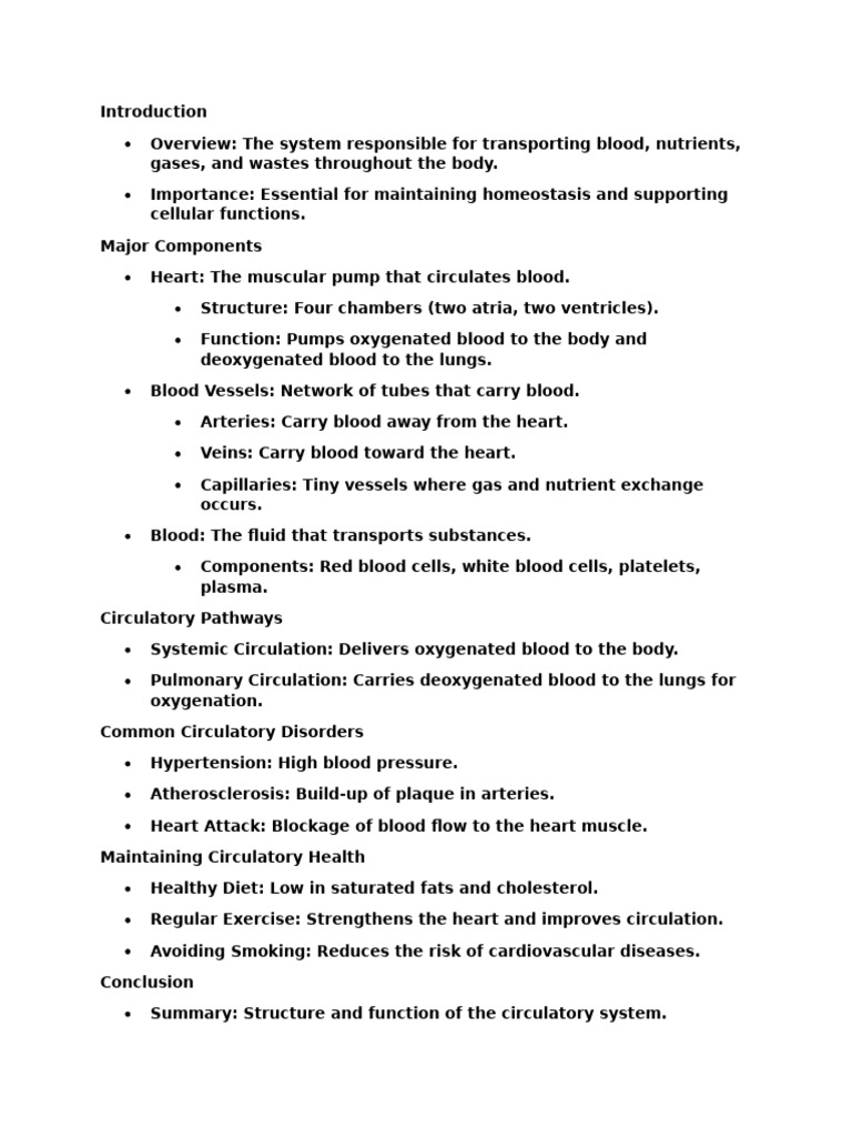 An Intro To Circulatory System | PDF