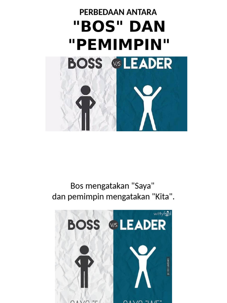 Perbedaan Bos dan Pemimpin | PDF
