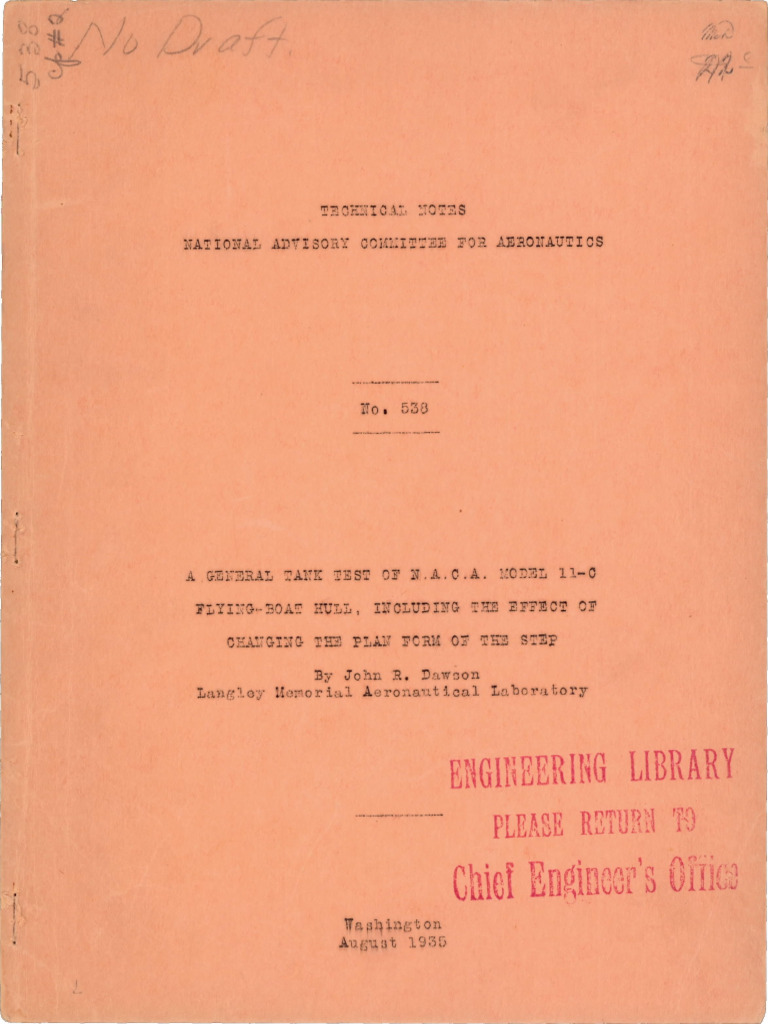A General Tank Test of NACA Model 11-C Flying-boat Hull, Including the ...