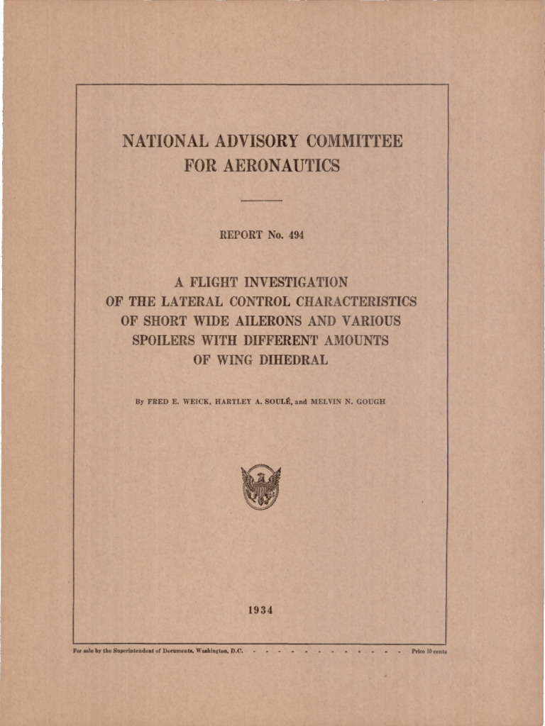 A Flight Investigation of The Lateral Control Characteristics of Short ...