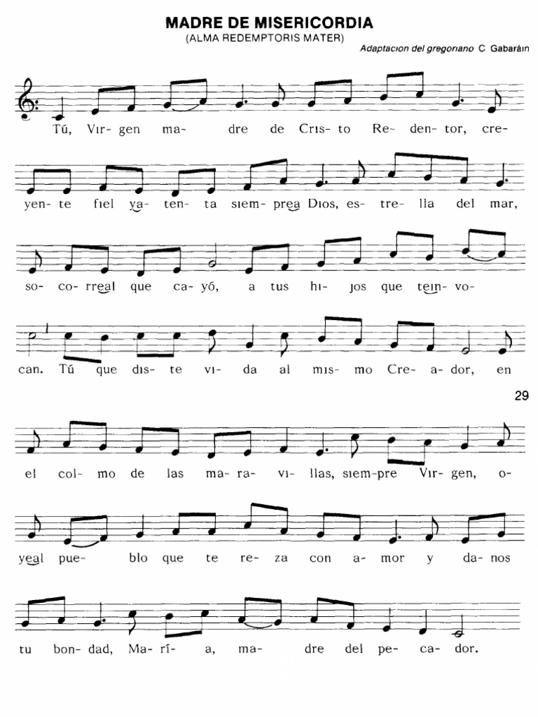 Madre de Misericordia - Cesáreo Gabaráin (Partitura) | PDF