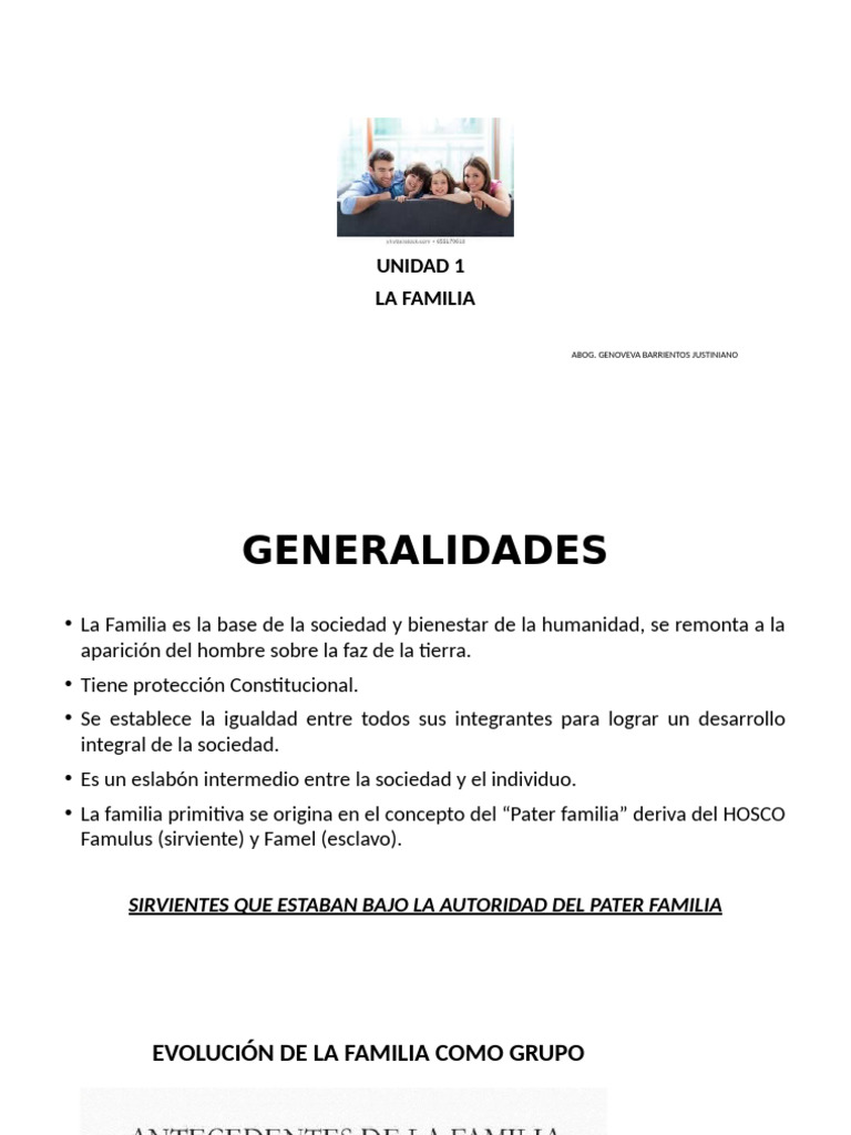 Unidad 1 - 3 Familia, Derecho de Familia y Parentesco | PDF | Familia ...