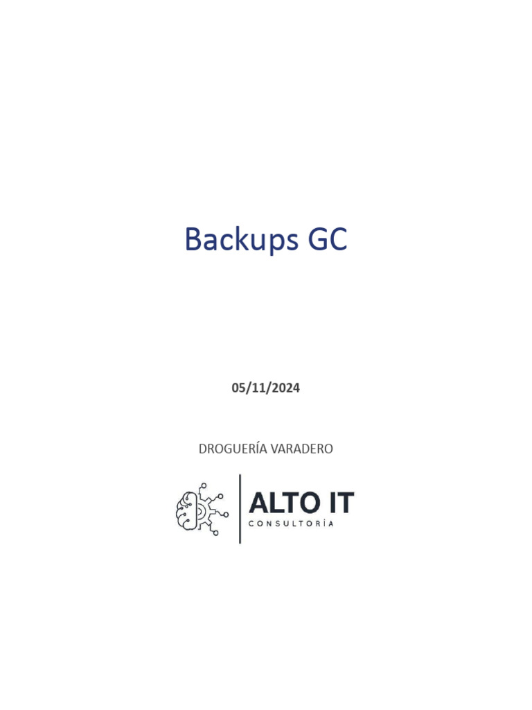 DV - Procedimiento Backup GC | PDF