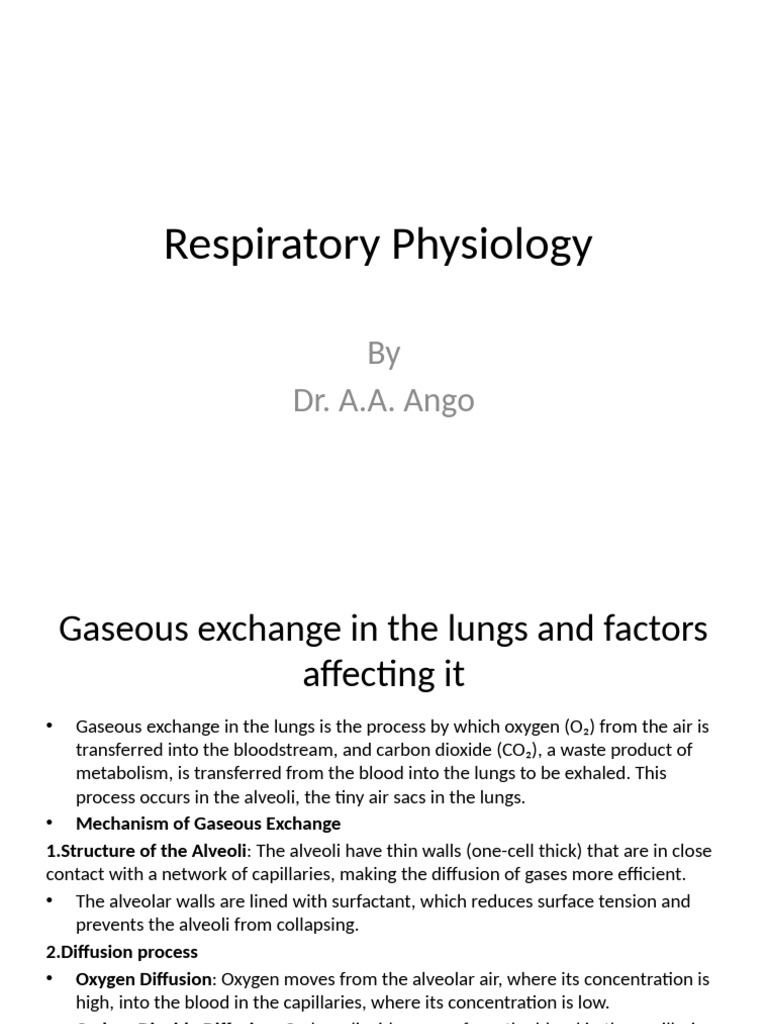 Respiratory Physiology PHS 202 | PDF | Hemoglobin | Carbon Dioxide