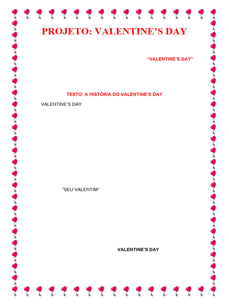 Atividades para o Valentine's Day na Aula | PDF