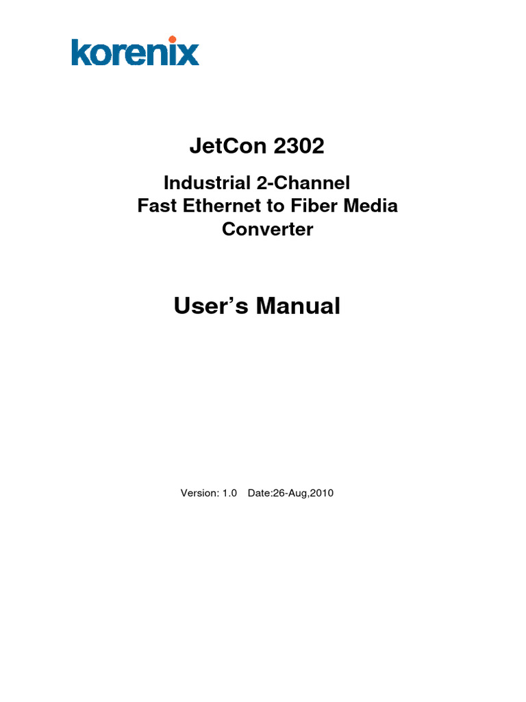 user-manual-jetcon-2302-rev1-0 | PDF | Network Switch | Ethernet