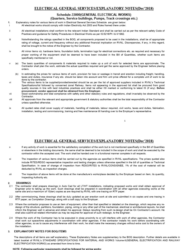 Electrical General Services Guidelines | PDF | Electrical Wiring ...