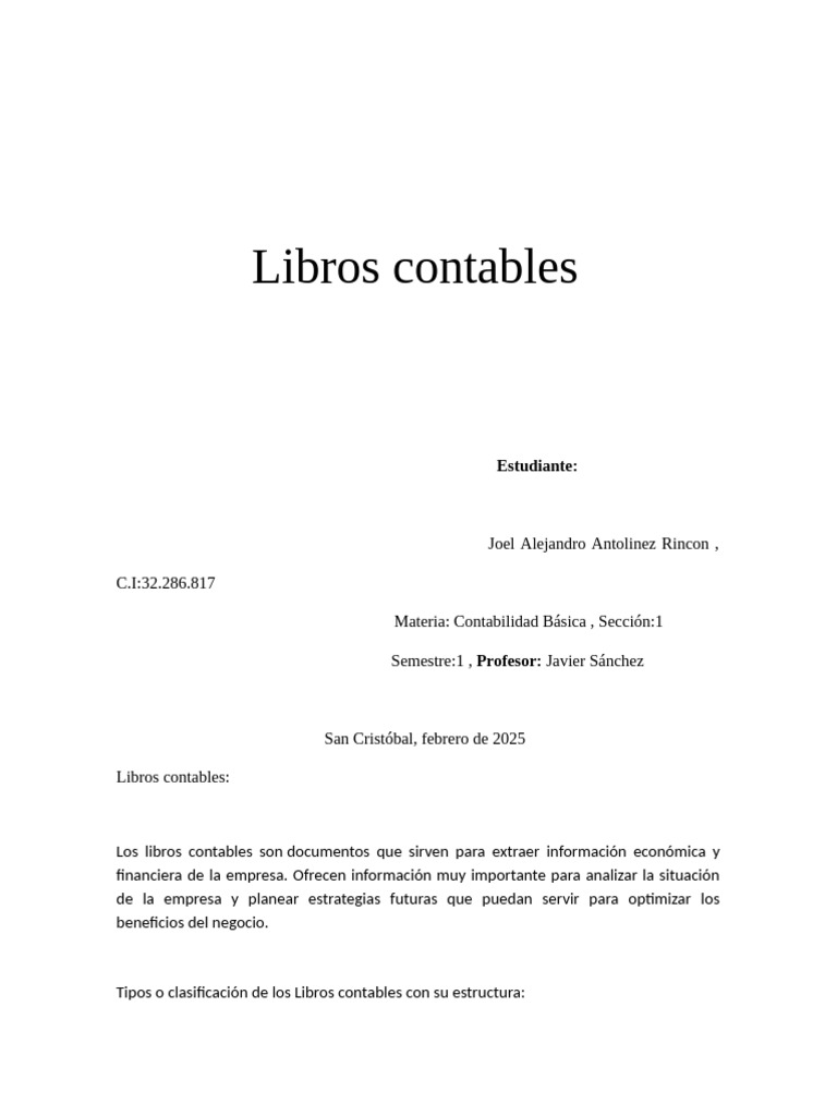 Libros Contables | PDF | Contabilidad | Economias