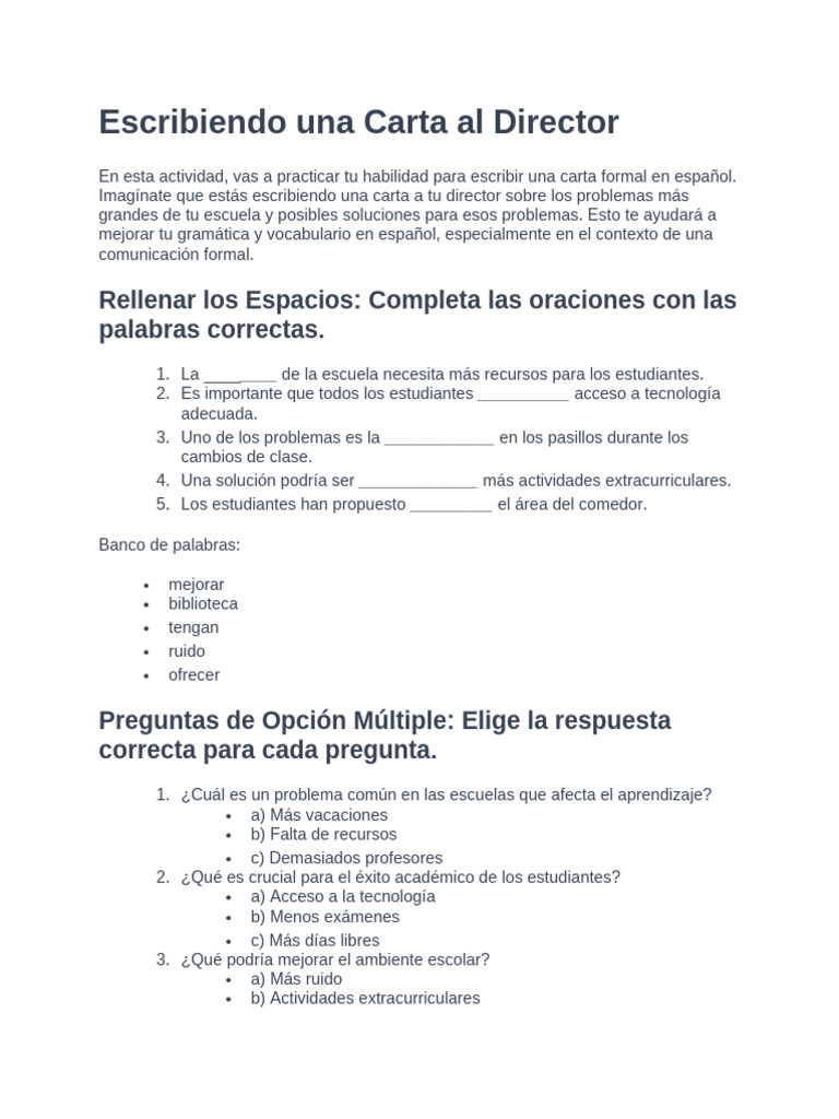 Escribiendo una Carta al Director | PDF