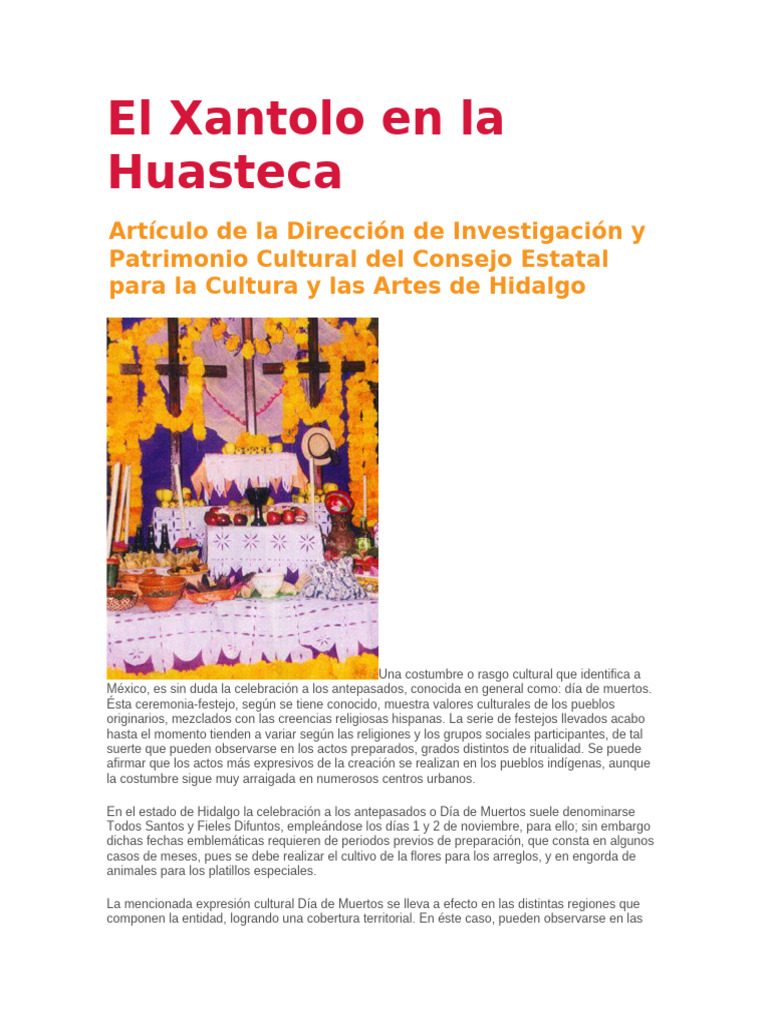 El Xantolo en la Huasteca | PDF | Altar