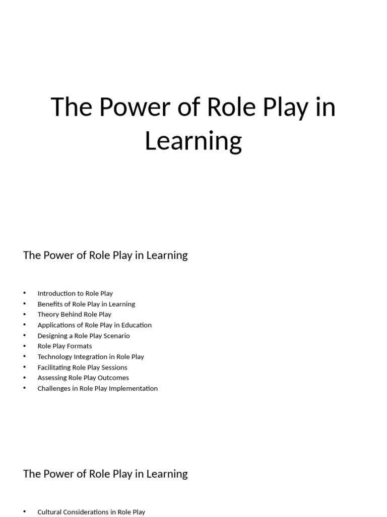 The Power of Role Play in Learning | PDF | Learning | Simulation