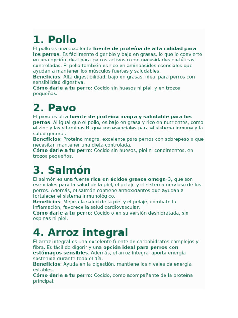 Alimentos saludables para perros | PDF | Alimentos | Perros