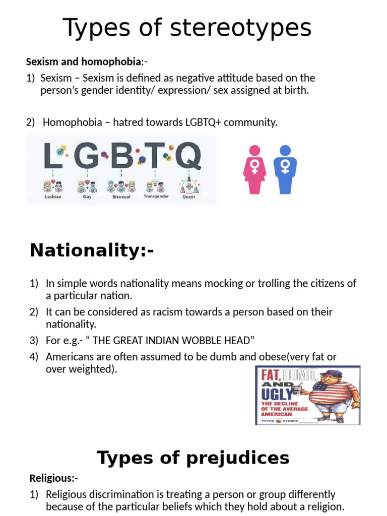 Types of Stereotypes | PDF