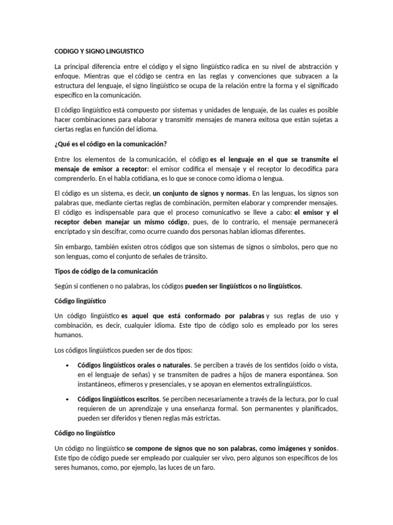 CODIGO Y SIGNO LINGUISTICO.3.4to. | PDF | Comunicación | Lingüística