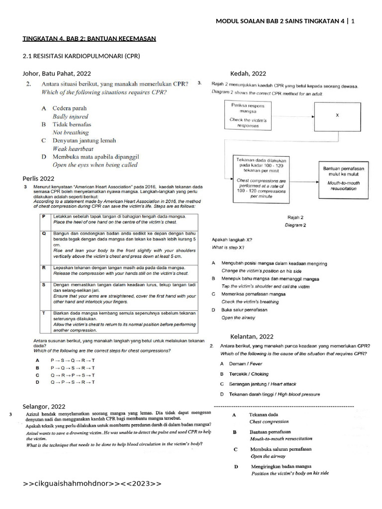 Modul Soalan Bab 2 Sains T4 | PDF