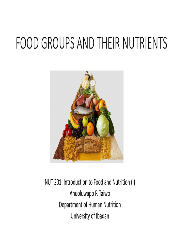 Food Groups and Nutrient Overview | PDF | Foods | Vegetables