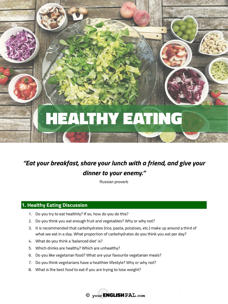 Healthy Eating - teacher | PDF | Dieting | Healthy Diet