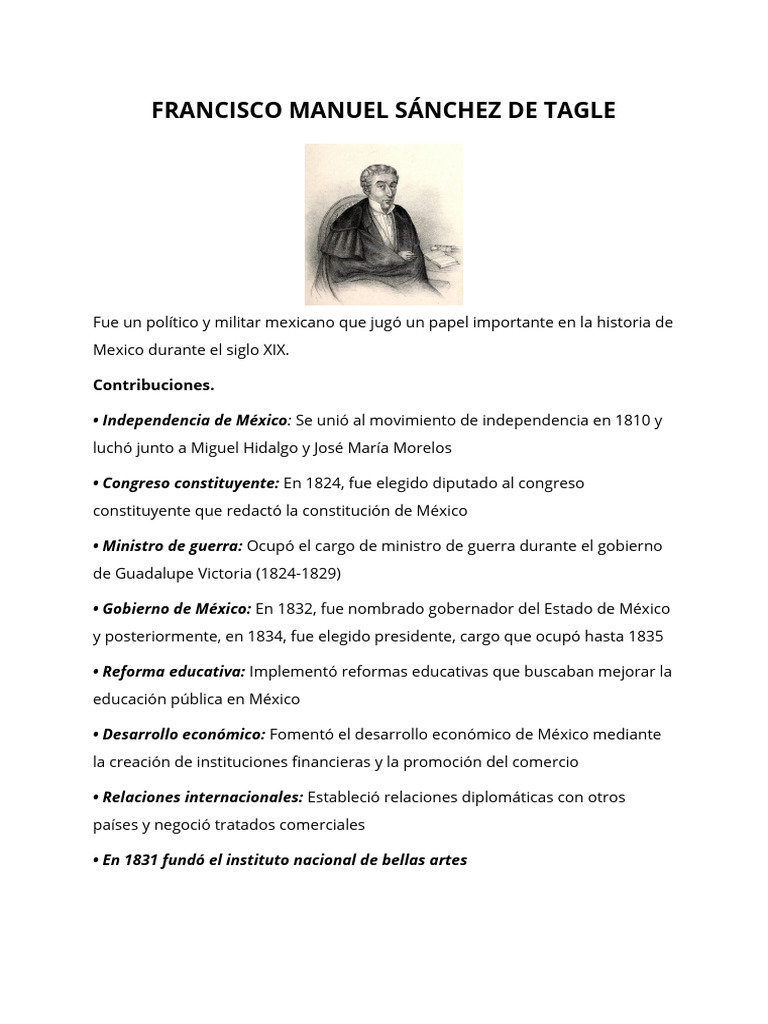 Francisco Manuel Sánchez de Tagle | PDF