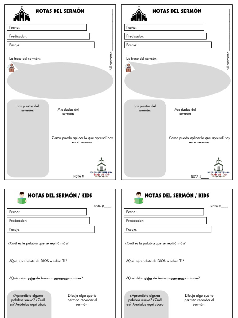 Notas Del Sermón | PDF | Sermón