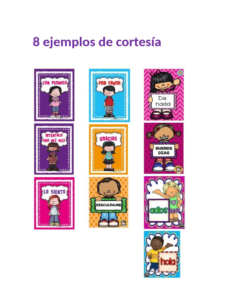 8 Ejemplos de Cortesía | PDF
