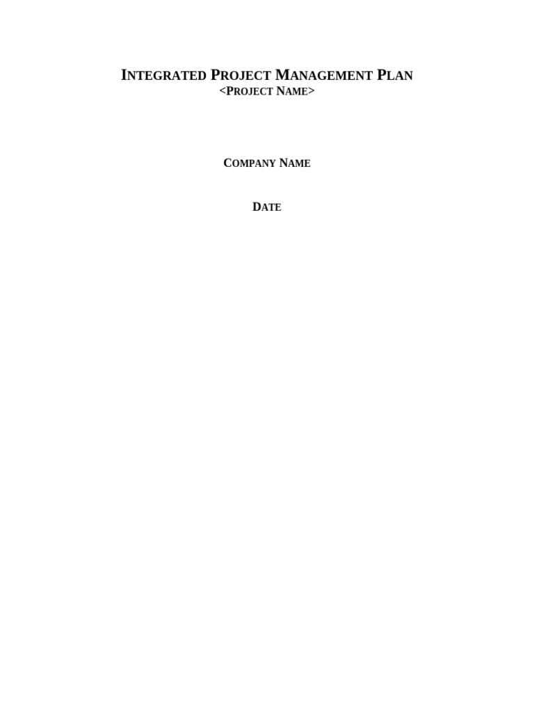 Integrated Project Management Plan | PDF | Project Management | Business