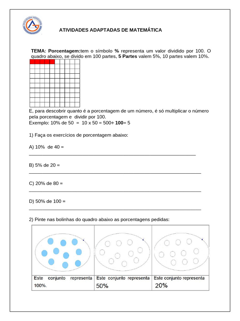 Atividades Adaptadas de Matemática | PDF