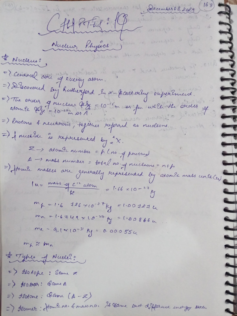 Nuclear Physics Class Xll Physics CBSE | PDF