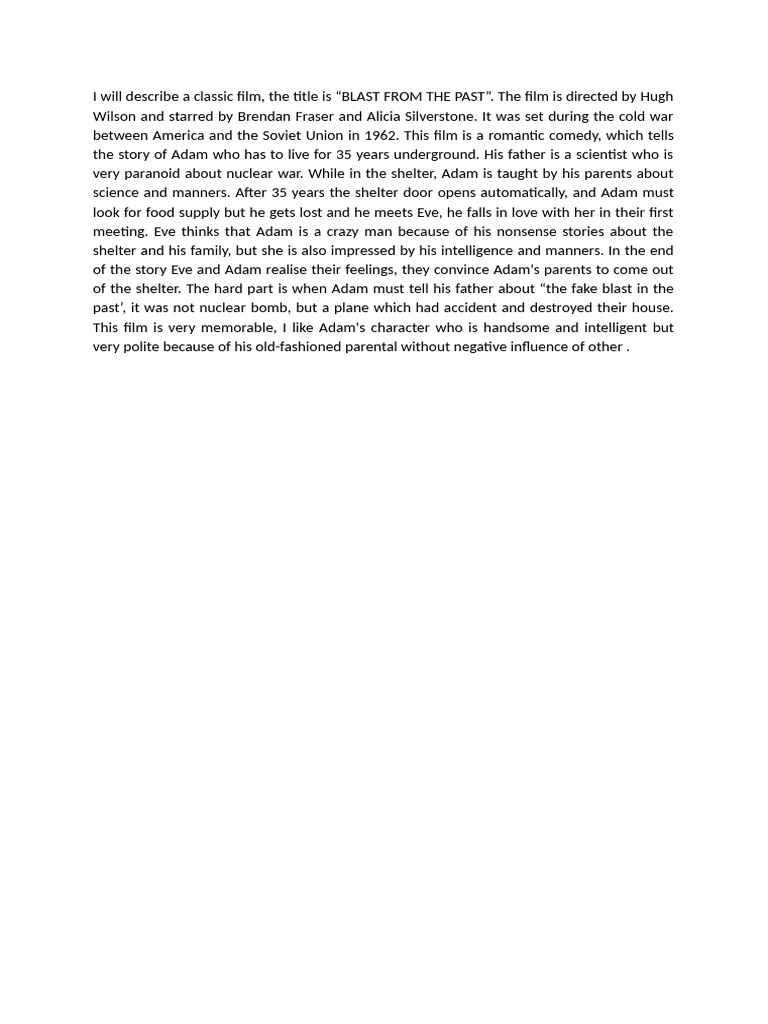 "Blast from the Past: A Romantic Comedy" | PDF