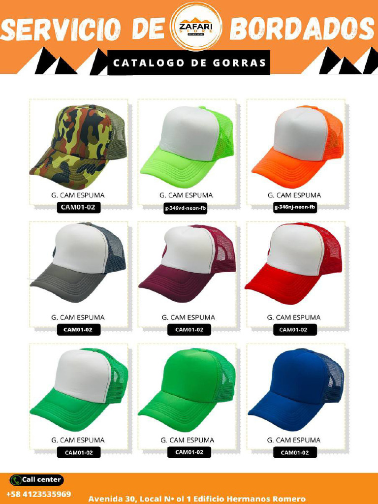 Catálogo Gorras Unicolor | PDF