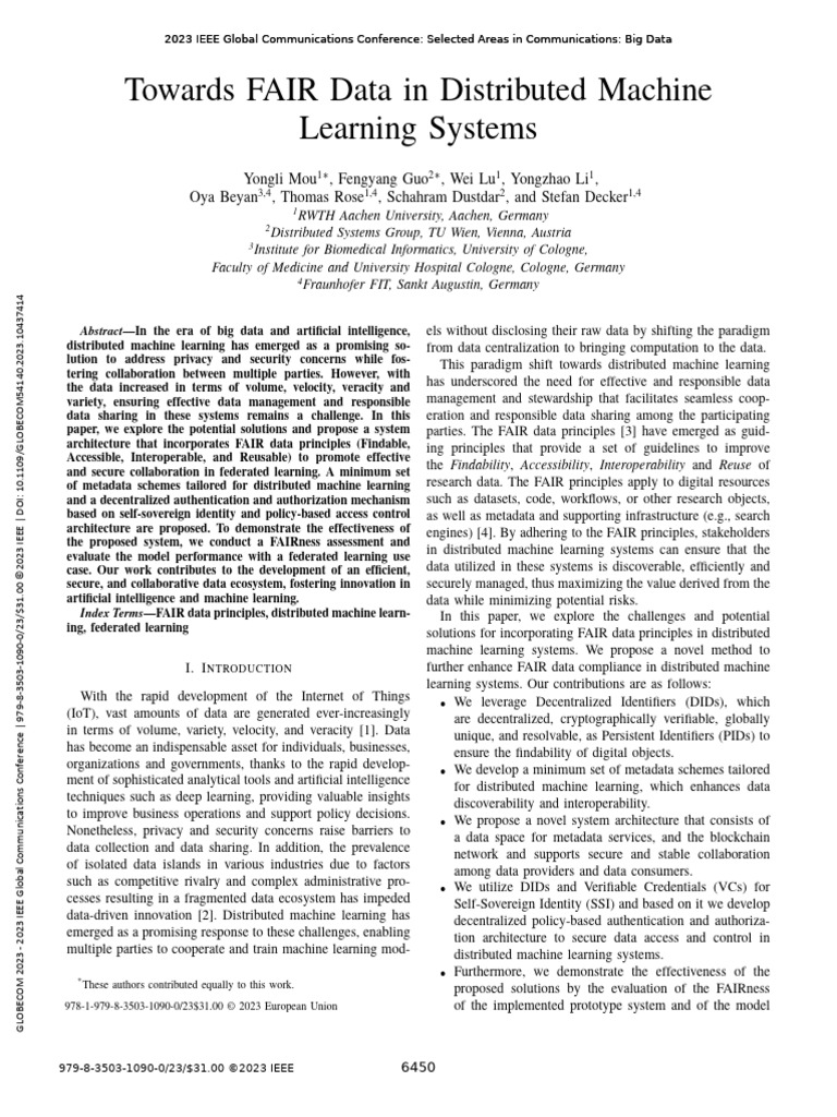 Towards FAIR Data in Distributed Machine Learning Systems | PDF | Metadata | Machine Learning
