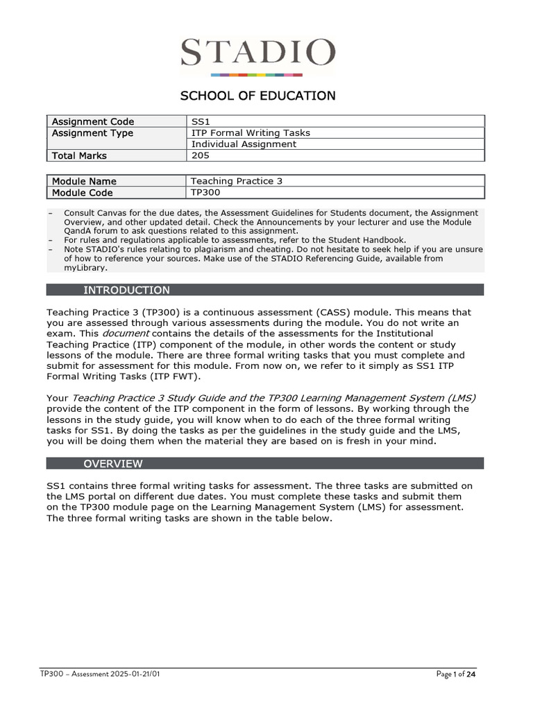 TP300 Assessment: AI Use Guidelines | PDF | Lesson Plan | Educational ...