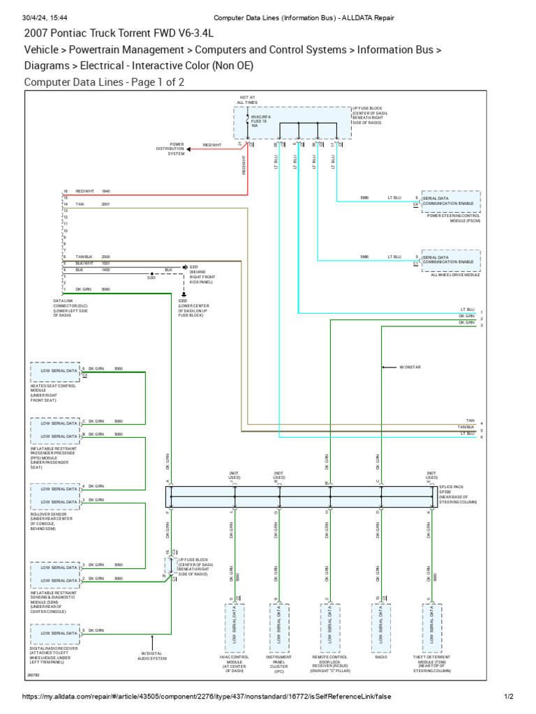 2007 Pontiac Torrent Data Lines Diagram | PDF | Transport | Vehicles