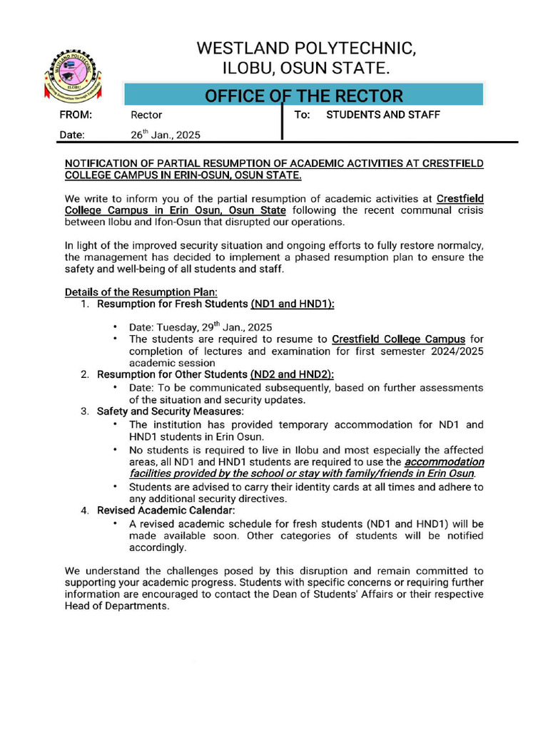 Phase Resumption Plan | PDF