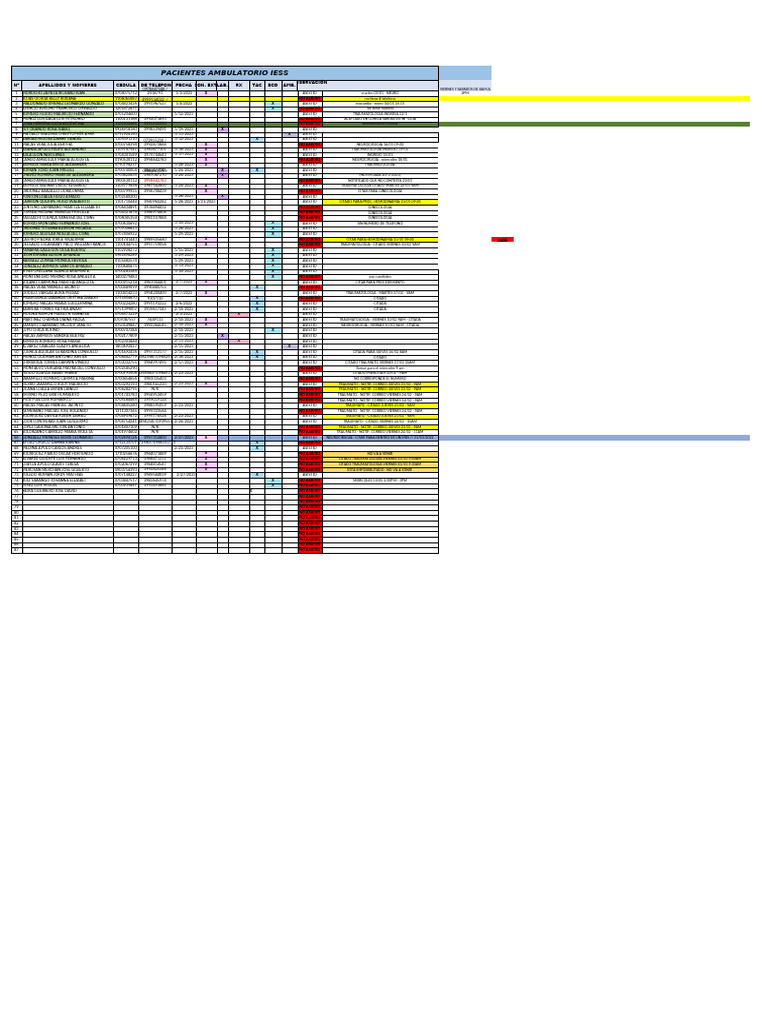 Lista Pacientes HGRC | PDF