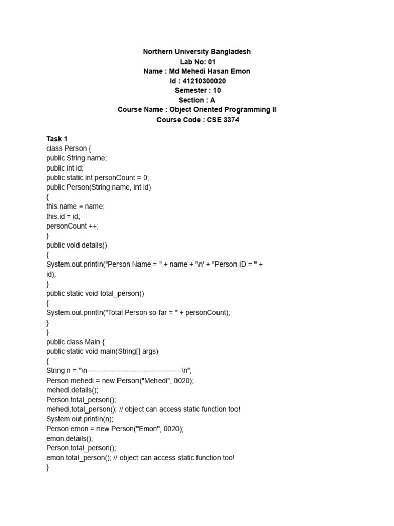 41210300020_Emon_lab 01 | PDF | Computer Engineering | Systems Architecture