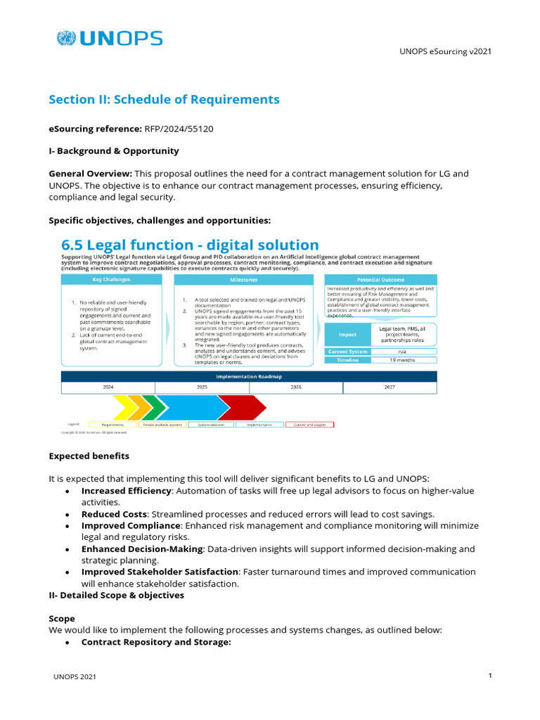 RFP_Section_II_Schedule of Requirements | PDF | Performance Indicator | Regulatory Compliance